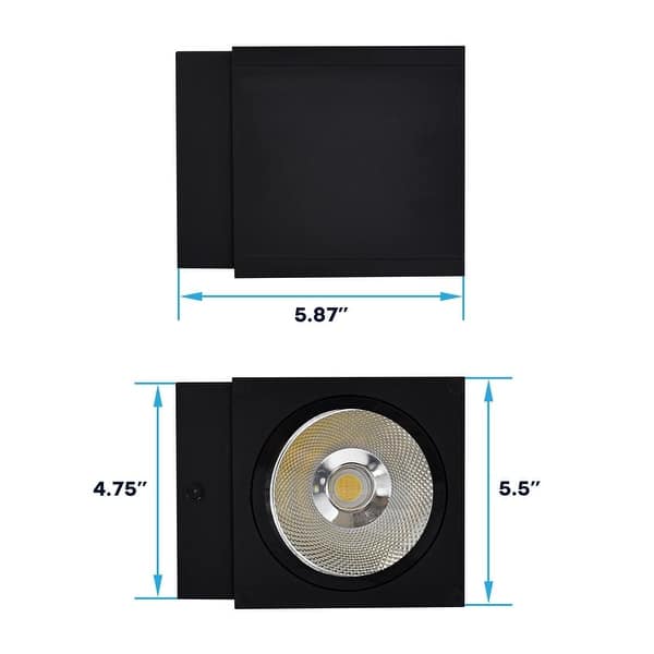 Luxrite LED Outdoor Cube Wall Light, Up or Down Black Wall Sconce, 3CCT ...