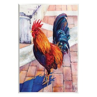 Stupell Rooster Standing on Bricks Wall Plaque Art Design by Julia McGrath - Bed Bath & Beyond ...