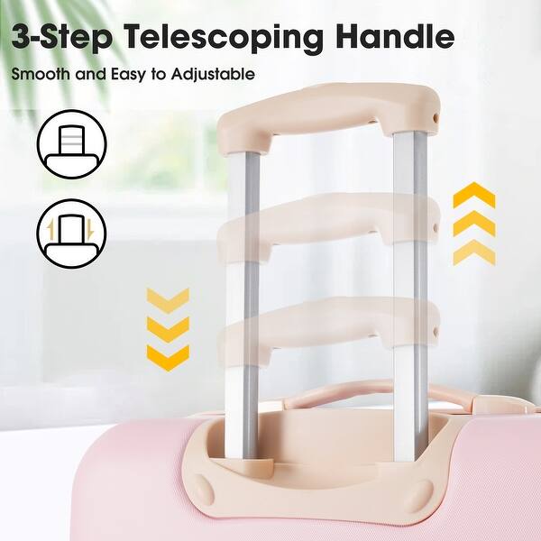 Light Pink Luggage Set Carry On Hardside Spinner Suitcase w/ TSA Lock ...