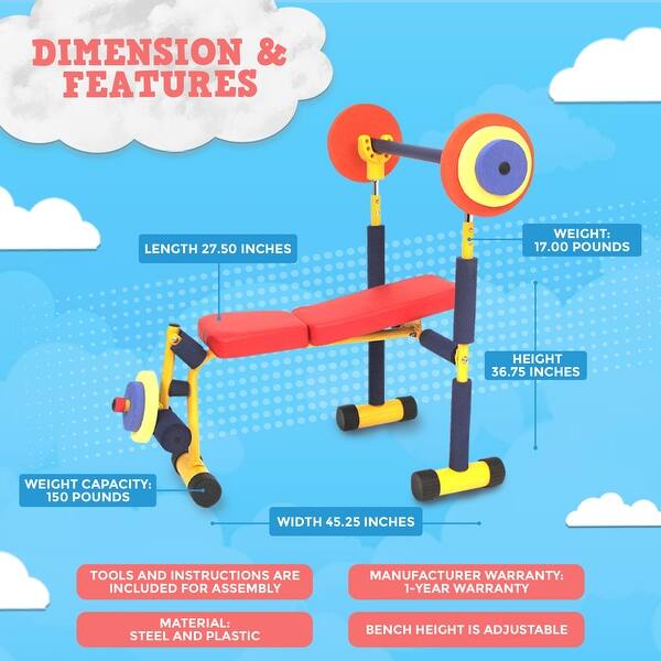 Fun & Fitness For Kids Children's Exercise Equipment Weight Lifting ...