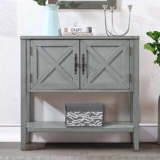 Oxford Console Table Narrow Buffet Sideboard with Shelf - Bed Bath ...