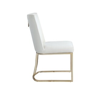 Velvet Upolstered Side Chair With Gold Metal Legs, Set of 2 - Bed Bath ...