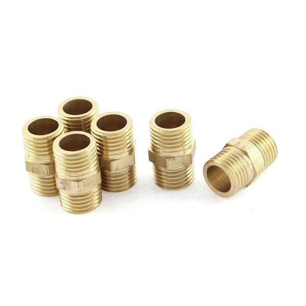 6 Pcs 1/4 BSP to 1/4 BSP Male Thread Pipe Hex Fitting Quick Adapter ...
