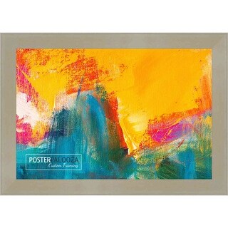 36x26 Contemporary Silver Complete Wood Picture Frame with UV Acrylic ...