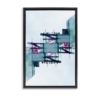 Stupell Symmetrical Industrial Structure Framed Floater Canvas Wall Art ...