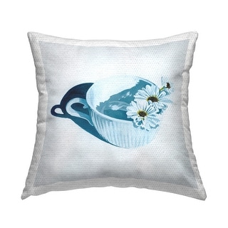 Stupell Floral Teacup Mug Still Life Printed Outdoor Throw Pillow ...