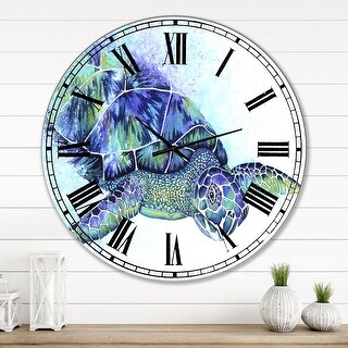 Designart 'Sea Turtle' Oversized Cottage Wall Clock - Bed Bath & Beyond ...