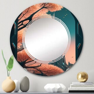 Designart 'Futuristic Designs I' Printed City Futuristic Wall Mirror ...