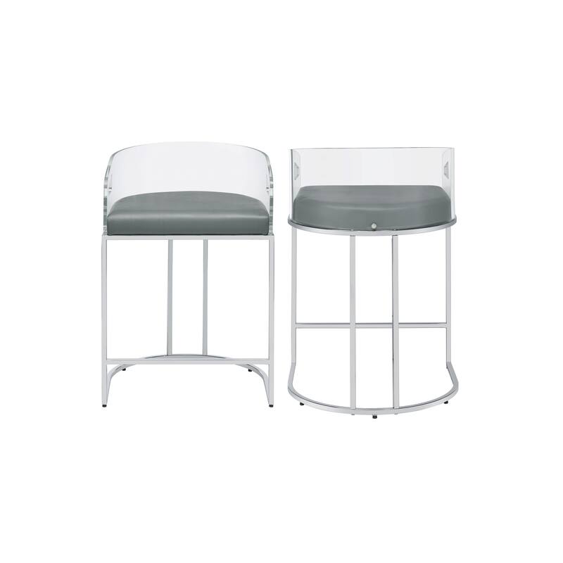 Modern Design Acrylic Back Counter Height Stools (Set of 2) - Overstock ...