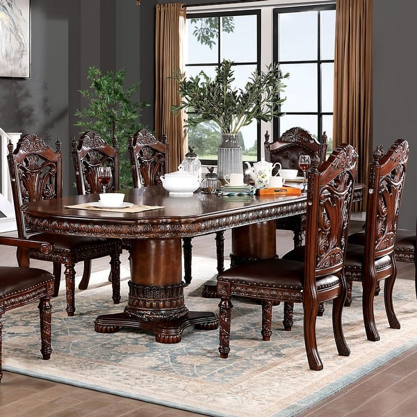 Furniture of America Abeena Traditional Cherry Solid Wood 7-Piece ...