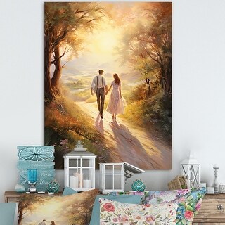 Designart "Romantic Couple Landscape Loves Journey" Romantic Landscape ...