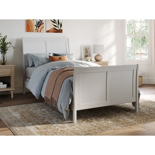 Portland Twin XL Foundation Bed Frame with Matching Footboard in White ...