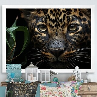Designart "Candid Jungle Captivation Leopard" Animals Leopard Framed ...