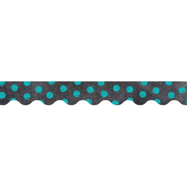 (6 Pk) Dots On Chalkboard Turquoise Borders - Bed Bath & Beyond - 22138048