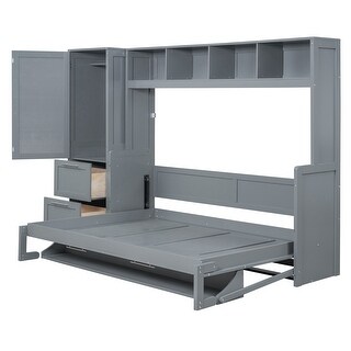 Foldable Murphy Bed with All-in-one Drawers Storage Bed and Movable ...