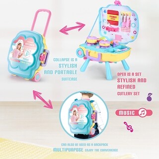 Chef Role Play Pretend Play Workbench&Pull Bar Box&Backpack Kitchen Set ...