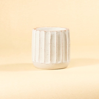 Rustic Fluted Pot - 20" - White - Bed Bath & Beyond - 42291501