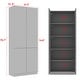 Tall Modular Display Storage Cabinet Bookcase w/Light Home Office - Bed ...