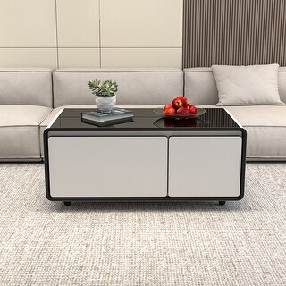 Smart Coffee Table with Built-In Fridge, Wireless Charging, Power ...