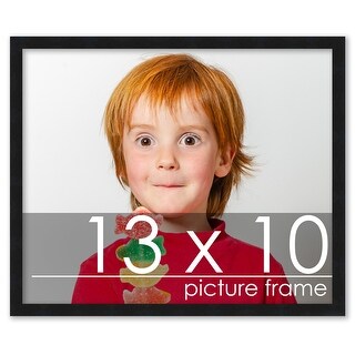 13x10 Contemporary Black Complete Wood Picture Frame with UV Acrylic ...