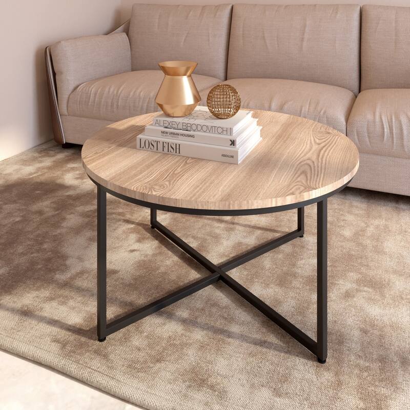Modern Round Metal Coffee Table - Overstock - 37425045