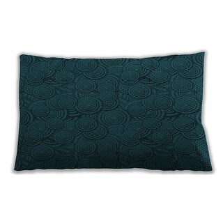 Ahgly Company Patterned Indoor-Outdoor Dark Cyan Green Lumbar Throw ...