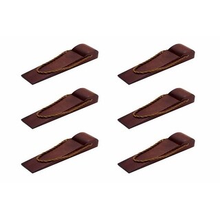 6 Solid Mango Wood Door Wedge Leather Hanging Loop Cherry Renovators ...