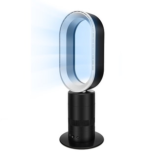 27 in. Black Bladeless Tower Fan, Adjustable Speeds Settings Floor Fan ...