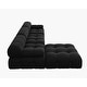 Black Modular Sectional Sofa Velvet Upholstered Sofa - Bed Bath ...