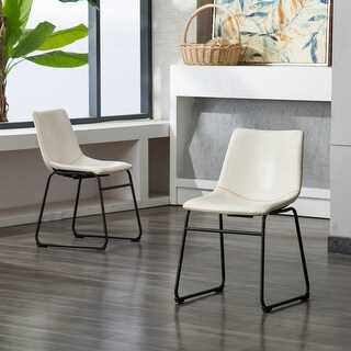 Sled-style Metal Legs Dining Stool Soft Cushion Armless Chair - Bed ...