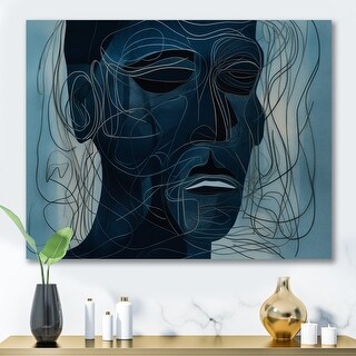Designart "Male Linear Portrait Ii" Men Canvas Prints - Bed Bath ...