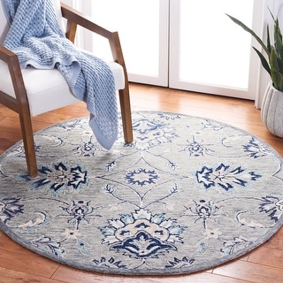 SAFAVIEH Handmade Micro-Loop Flurina Floral Wool Rug - Bed Bath ...