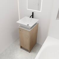 13" Bathroom Vanity with Sink Freestanding Soft Close Door and Shelf ...
