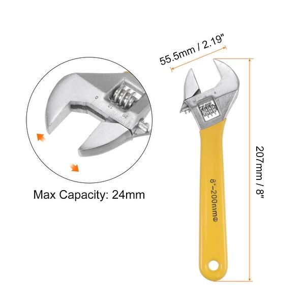 Adjustable Wrench 8 inch Wide Jaw Wrench Adjustable Spanner with ...