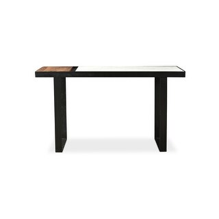 Macari Bockti Marble And Acacia Wood Topped Console Table - 50"W x 14"D x 28"H - Bed Bath ...