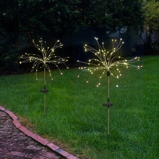 Solar LED Sparkler Twinkle-Lite Outdoor Garden Decor Stake Lights - Bed ...
