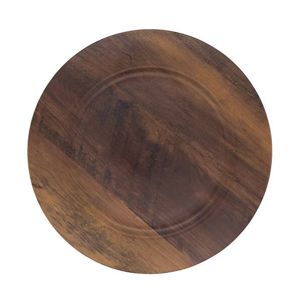 Rustic Faux Wood Charger Plate (Set of 4) - Bed Bath & Beyond - 37916553