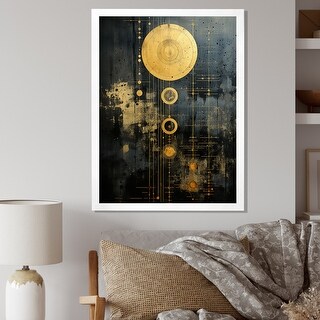 Designart "Ancient Wisdom Of Atlantis In Gold & Retro Blue" Modern ...