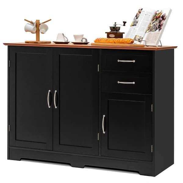 Costway Buffet Sideboard Kitchen Cupboard Storage Cabinet with 2 - See ...