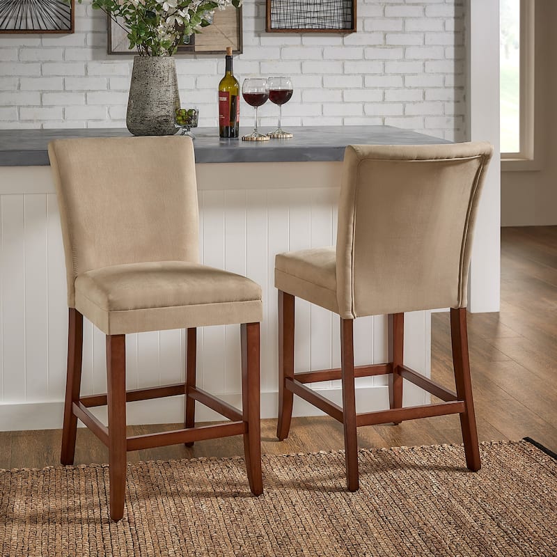 Parson Classic Upholstered High Back Counter Height Chairs (Set of 2 ...