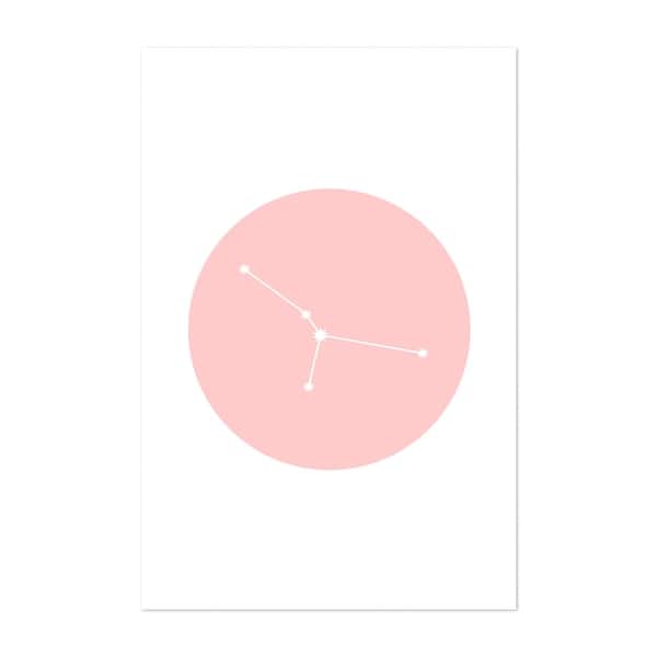 Cancer Soft Pink Minimal Circle Digital Abstract Art Print/Poster - Bed ...