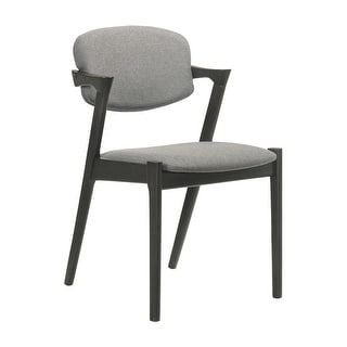 Stevie Upholstered Side Chairs (Set of 2) with Demi Arm Brown Grey and ...