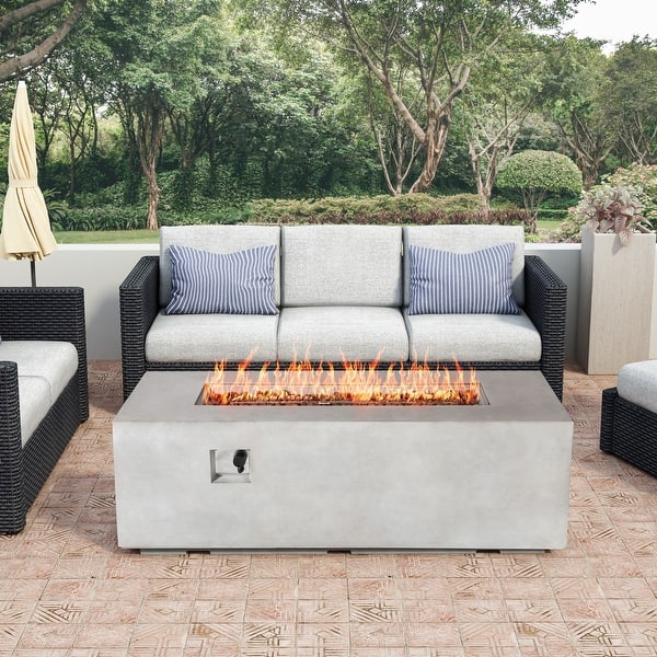 70inch Concrete Large Fire Pit Table - Bed Bath & Beyond - 37257584
