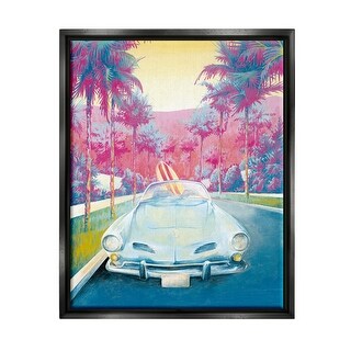 Stupell Tropical Classic Car Framed Floater Canvas Wall Art Design by ...