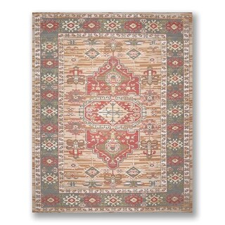 Handmade Tan, Rust FlatweavePolyster Traditional Oriental Area Rug ...
