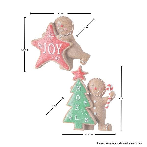 6" Resin Tree Star Gingerbread Kids Set of 2 - Bed Bath & Beyond - 36560767