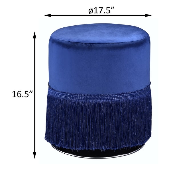 Addison Round Ottoman with Fringe - Bed Bath & Beyond - 37968529