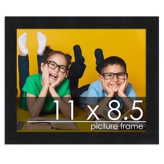 11x8.5 Contemporary Black Complete Wood Picture or Document Frame with ...