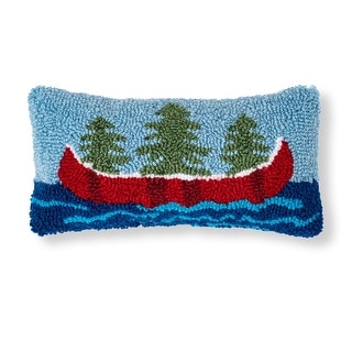 6" x 12" Canoe Lake Hooked Pillow - Bed Bath & Beyond - 38278047