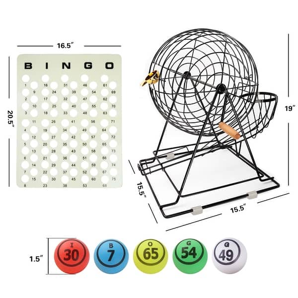 GSE™ Professional Bingo Game Set with Jumbo Bingo Cage and 1.5" Ping ...